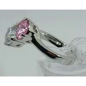 Unique Vintage | Jewelry | Vintage Toi Et Moi 2ct Pink And Clear Round ...
